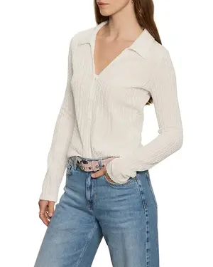 Sanctuary Textured Button-down Top