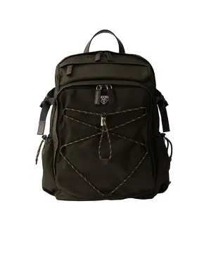 Prada Speedrock Re-nylon And Leather Backpack - Green