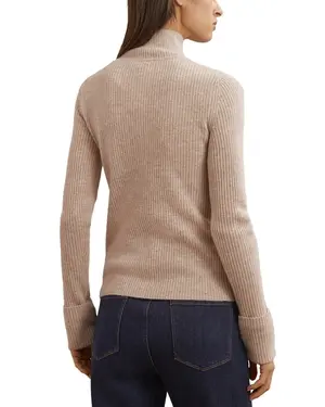 REISS Elly Rib Knit Wool Sweater - Neutral