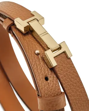 REISS Hayley H-link Leather Belt - Tan