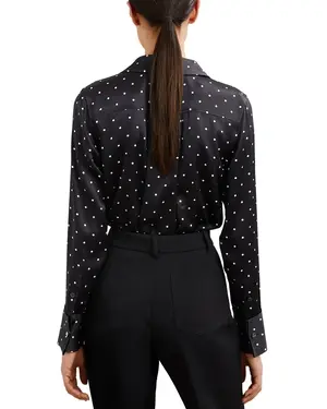 REISS Polka Dot Silk Shirt