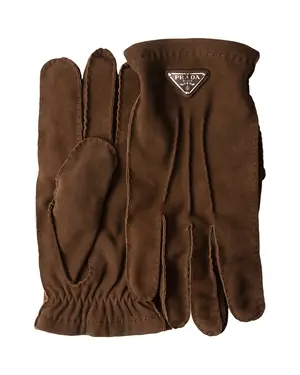 Prada Suede Gloves - Brown