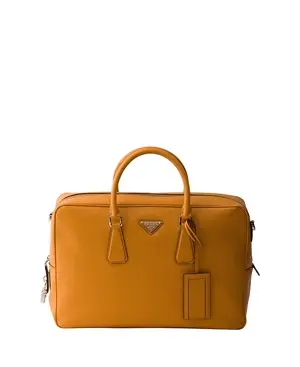 Prada Saffiano Leather Briefcase - Orange