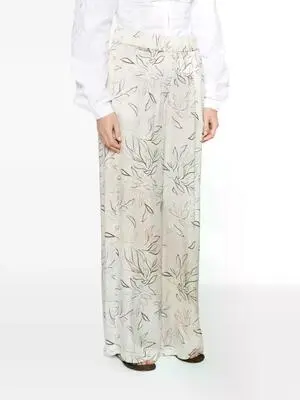 Peserico Floral-print Palazzo Pants