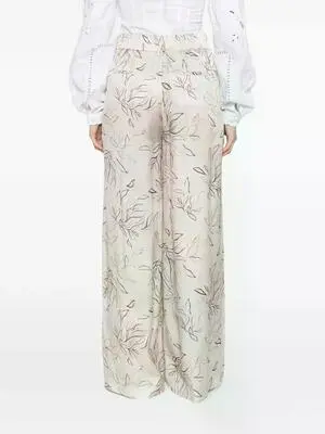 Peserico Floral-print Palazzo Pants