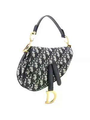 Dior Saddle Oblique Canvas Mini Shoulder Bag - Blue