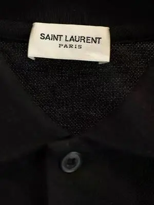 Saint Laurent Logo-embroidered Polo Shirt - Black