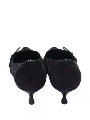 FERRAGAMO Bow Cutout Detail Pumps - Black