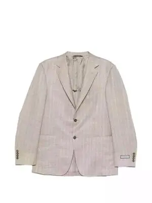 Canali Button Herringbone Blazer - Neutrals