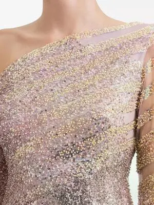 GEMY MAALOUF Asymmetrical Beaded Gown