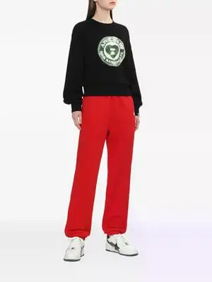 A BATHING APE Round Camo Heart-print Sweatshirt
