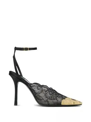 JIMMY CHOO Faiz Lace Metal-toe Pumps