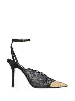 JIMMY CHOO Faiz 100 Lace Metal-toe Pumps - Black