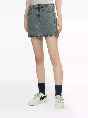 A BATHING APE Heart-motif Denim Mini Skirt