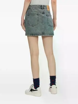 A BATHING APE Heart-motif Denim Mini Skirt