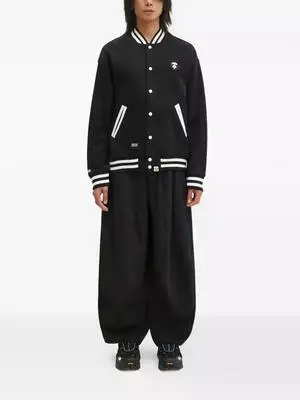 AAPE BY *A BATHING APE Striped-trim Button-fastening Bomber Jacket