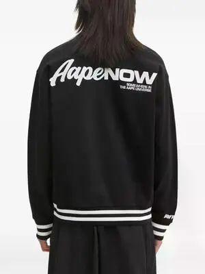 AAPE BY *A BATHING APE Striped-trim Button-fastening Bomber Jacket