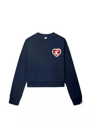A BATHING APE Heart Appliqué Top