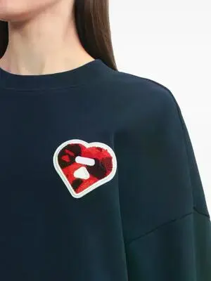 A BATHING APE Heart Appliqué Top