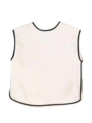 FORTE_FORTE Contrast-trim Sleeveless Blouse - Neutrals