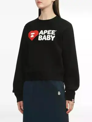 A BATHING APE Cropped Logo Sweatshirt - Black