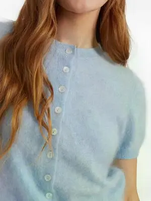 Chinti & Parker Button-fastening Brushed Cardigan - Blue