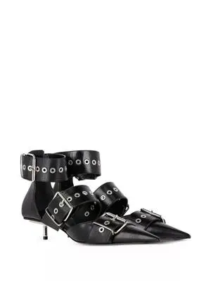 Balenciaga Buckle Leather Stiletto Pumps