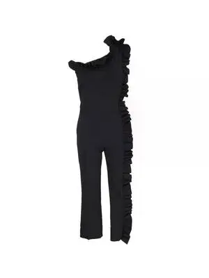 MSGM One-shoulder Ruffle Jumpsuit - Black