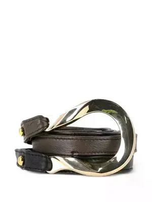 DIANE VON FURSTENBERG Double-Strap Leather Belt With Gold-Tone Hardware