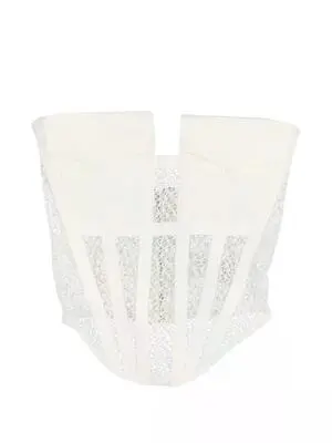 DION LEE Lace-detail Corset Top - White