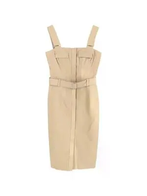 Alexander McQueen Cotton Belted Midi Dress