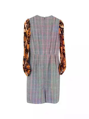 JUNYA WATANABE COMME DES GARCONS Plaid Dress With Velvet Sleeves