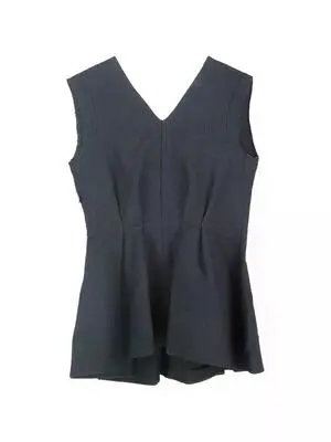 Marni Textured V-neck Peplum Top