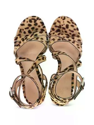 GIANVITO ROSSI Leopard-print Block-heel Sandals