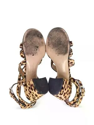 GIANVITO ROSSI Leopard-print Block-heel Sandals