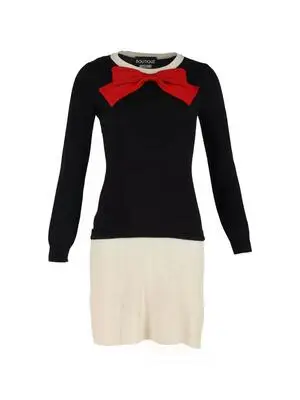 Moschino Bow Long-sleeve Mini Dress