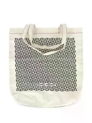 ISABEL MARANT VINTAGE Canvas Printed Tote Bag - Neutrals