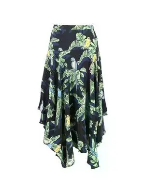 Stella McCartney Asymmetric Parrot-print Skirt