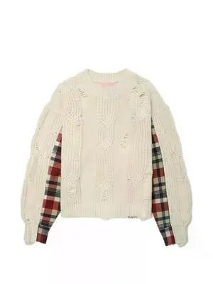 A BATHING APE Distressed Check-pattern Sweater