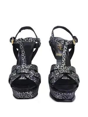Saint Laurent Platform T-strap Pumps - Black