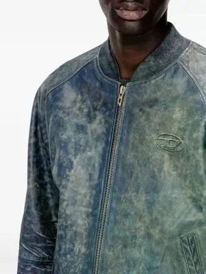 DIESEL® L-cobb Leather Bomber Jacket