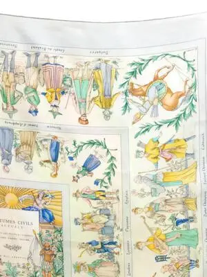 Hermès 1995 Costumes Civils Actuels Silk Scarf