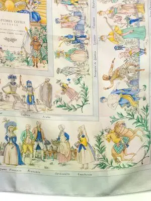 Hermès 1995 Costumes Civils Actuels Silk Scarf