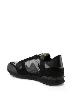 Valentino Garavani Rockrunner Camouflage Sneakers - Black