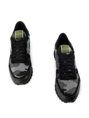 Valentino Garavani Rockrunner Camouflage Sneakers - Black