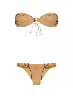 Oseree Metallic Bikini Set - Gold