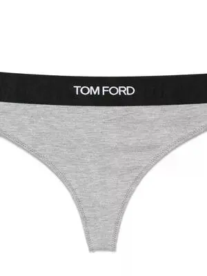 TOM FORD Logo-waistband Thong - Grey
