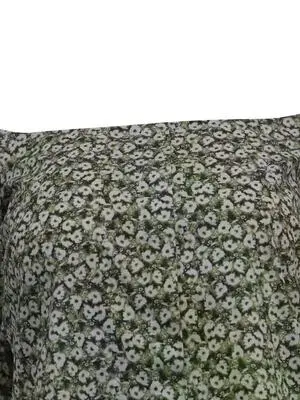 Caroline Constas Puff-sleeve Floral-print Blouse - Green