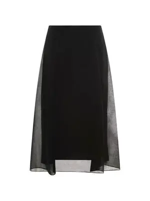 Brunello Cucinelli Sheer Panel A-line Skirt