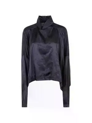 Rick Owens Funnel-neck Long-sleeve Blouse